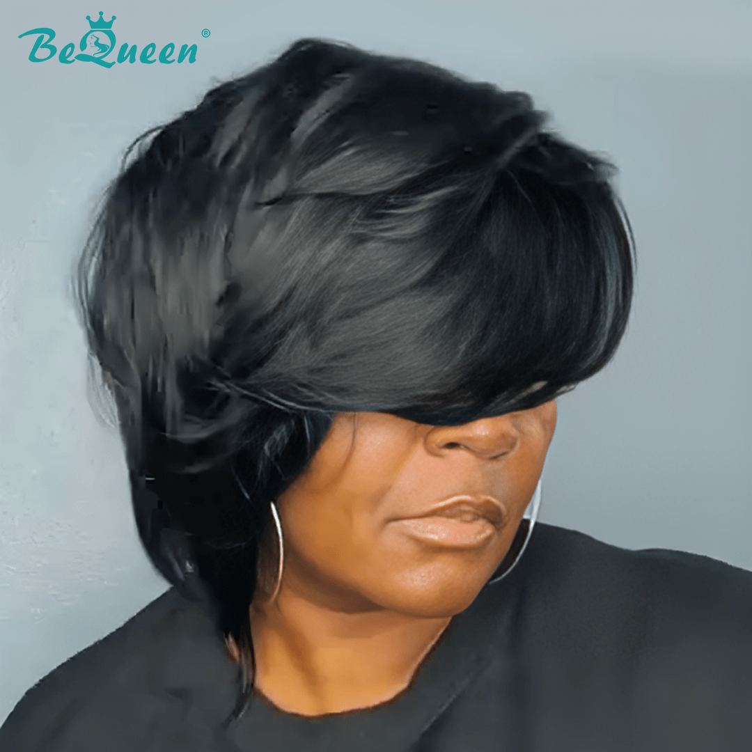 Bequeen Natrual Black Machine Made Topper – BeQueen Wig