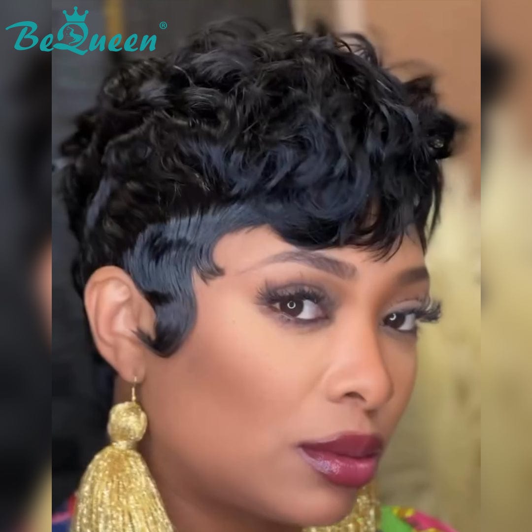 Bequeen 1B Natural Black Wave Full Lace Wig – BeQueen Wig