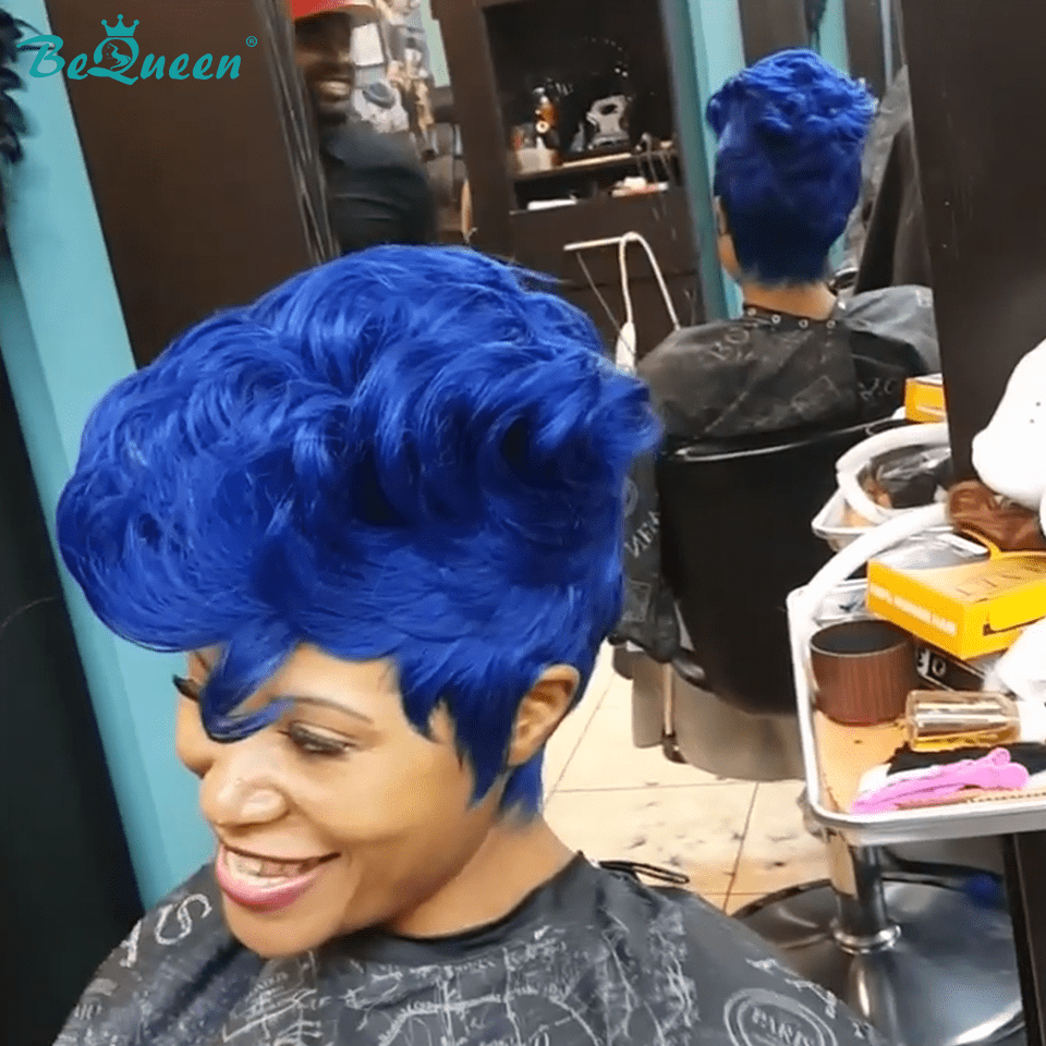 Bequeen Blue Mohawk Style (Not A Wig) – BeQueen Wig