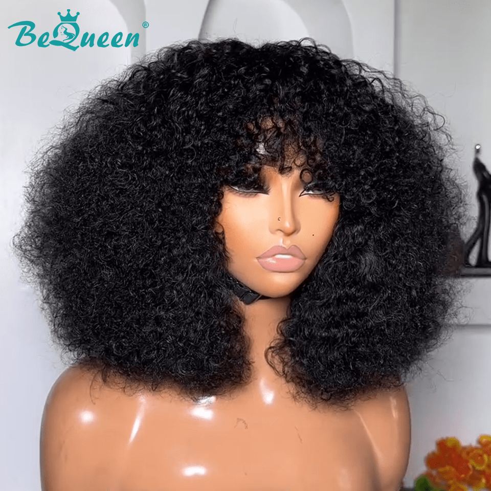 Bequeen Kinky Curly 1B Color Bob Wig – BeQueen Wig
