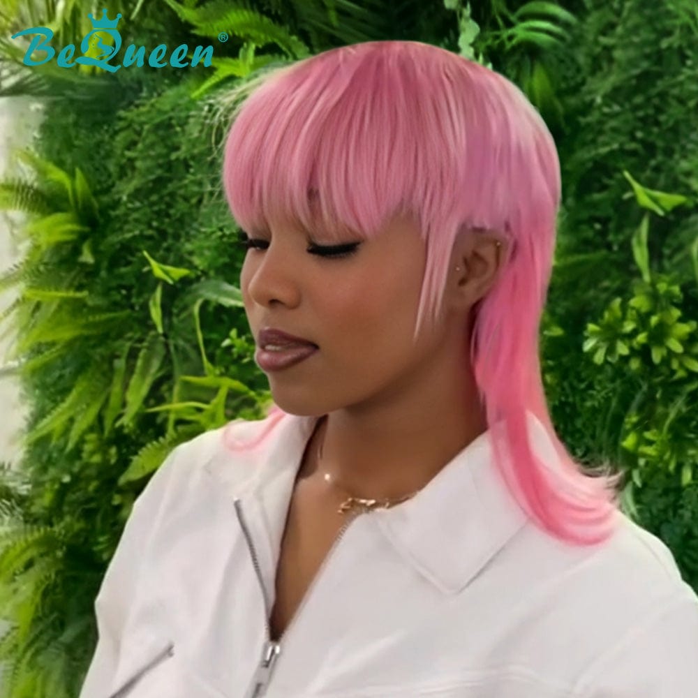 Bequeen Mullet Pink Glueless Wig – BeQueen Wig