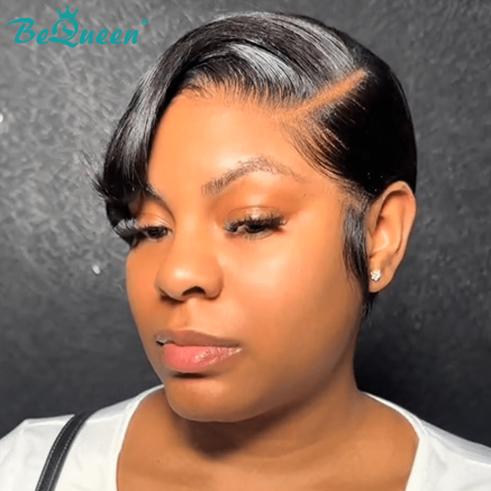 Bequeen Pixie Wig Side Part Style – BeQueen Wig