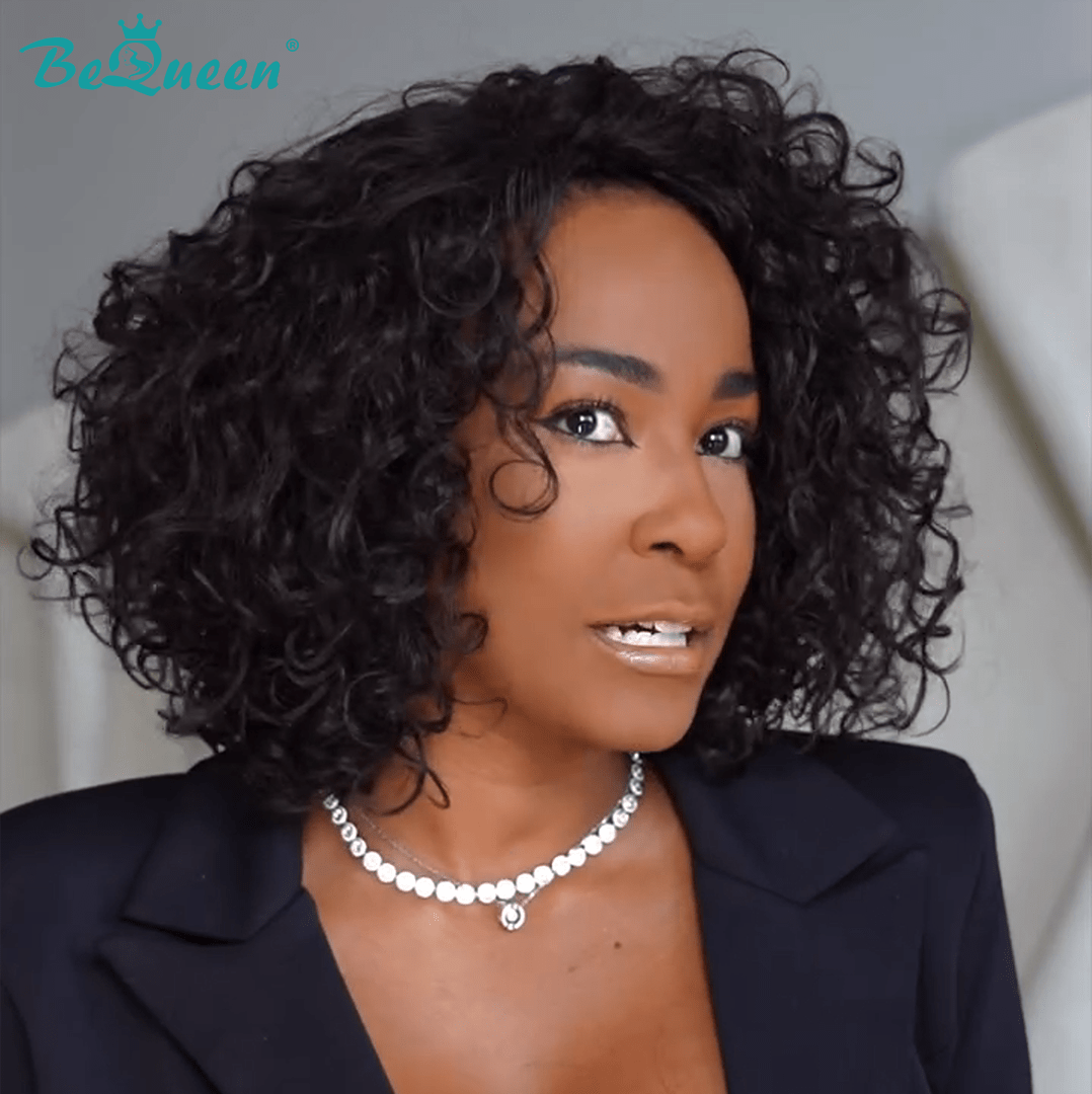 Bequeen 1B Curly No Lace Wig – BeQueen Wig