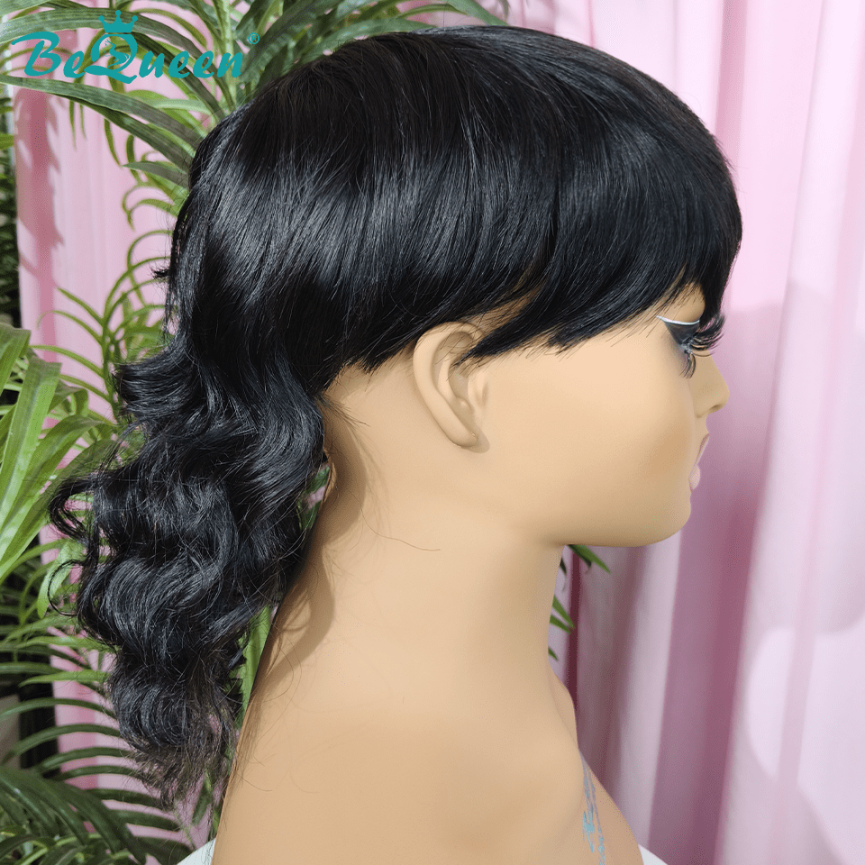 Bequeen 1B Machine Made Deep Wave Topper – BeQueen Wig