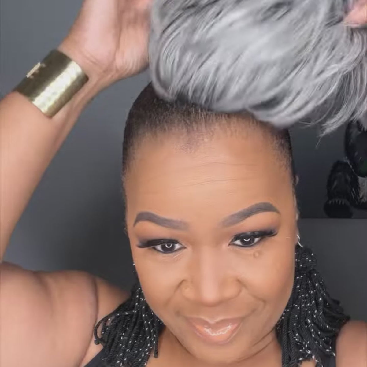 Bequeen Pixie Style Salt And Pepper Topper – BeQueen Wig