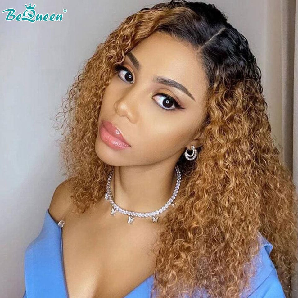 BEQUEEN T Part 1B27 Curly Wave Bob Wig 100% Human Hair – BeQueen Wig